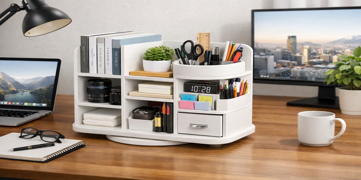 7 Best Rotating Desk Organizers for Office Supplies – LeStallion