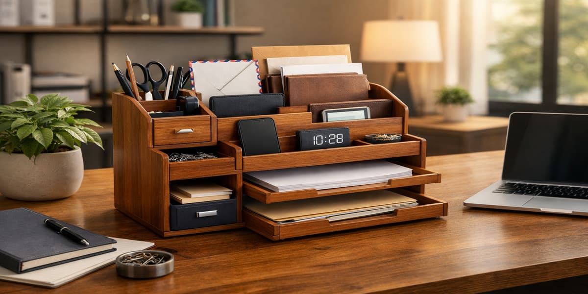 7 Best Wooden Desk Organizers with Multiple Compartments – LeStallion